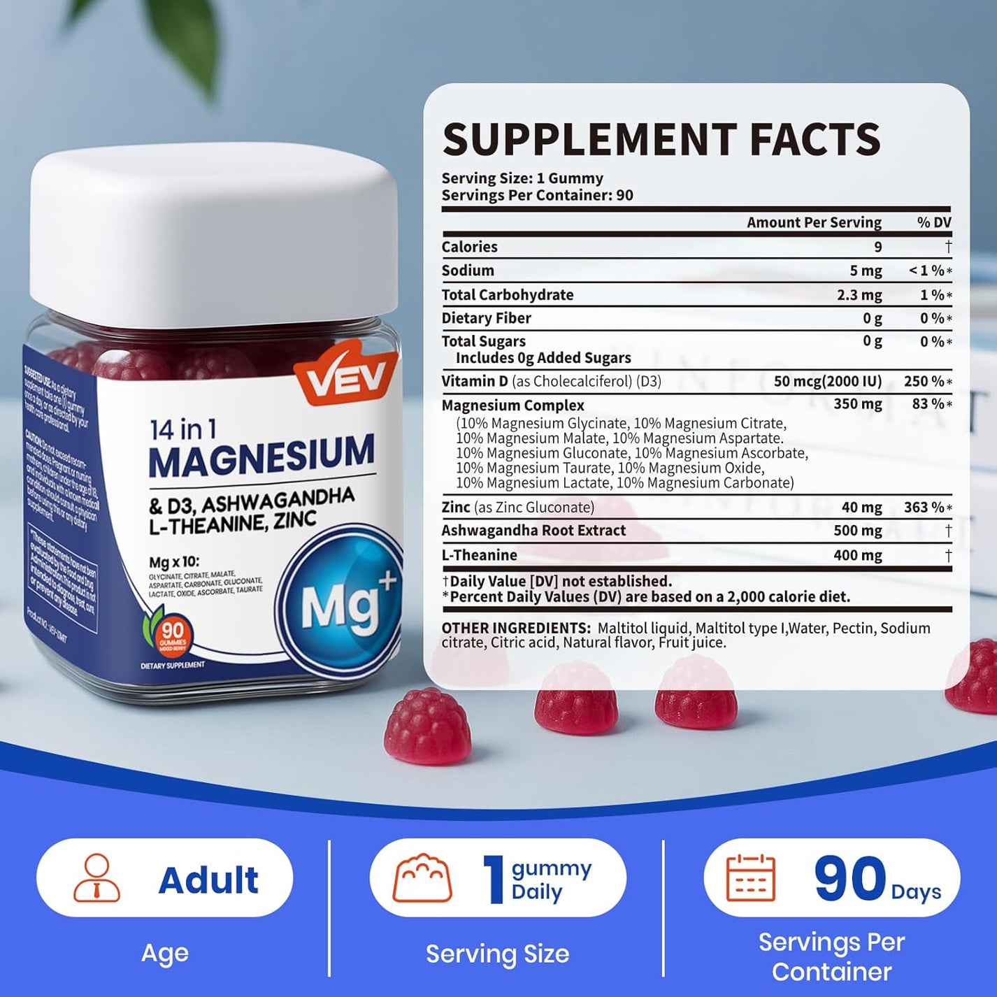 VEV Magnesium Complex Gummies