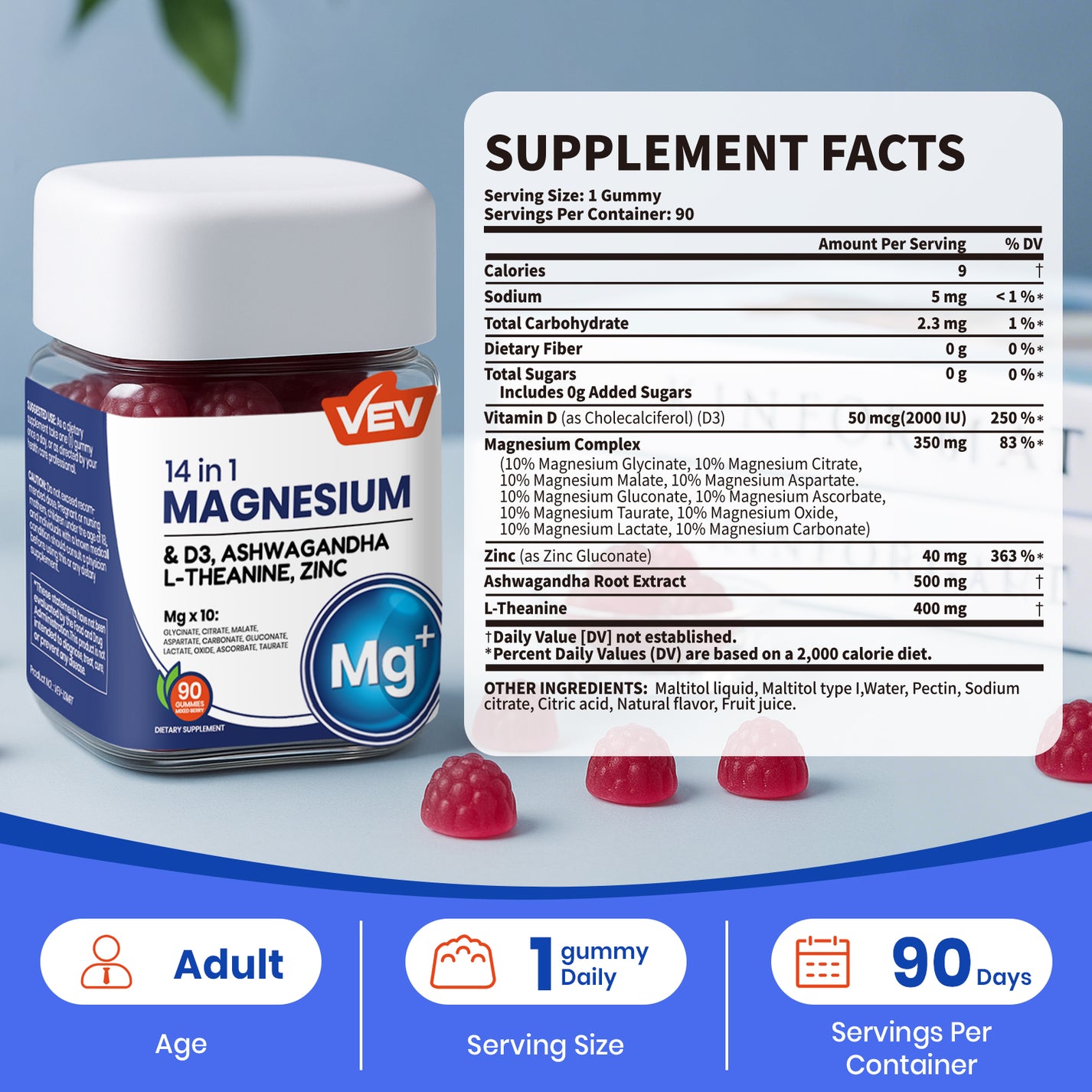 VEV Magnesium Complex Gummies